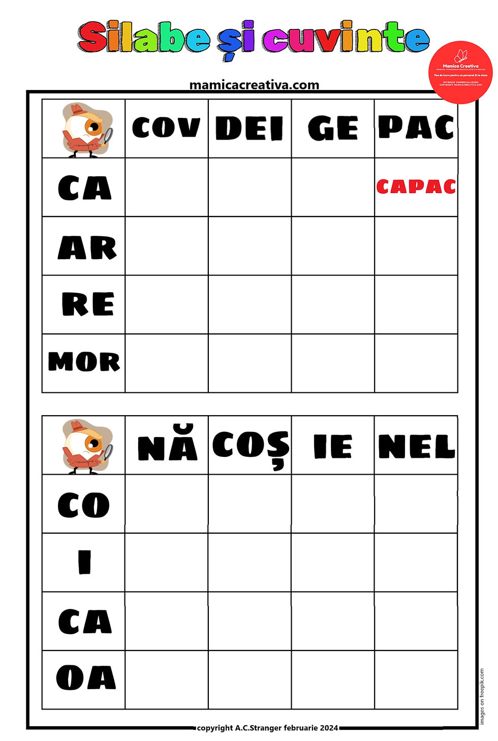 Silabe si cuvinte