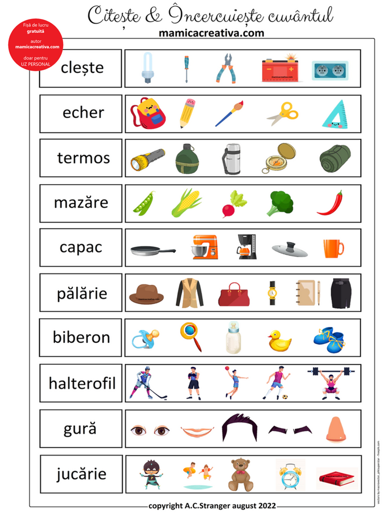 Citeste & Incercuieste cuvantul