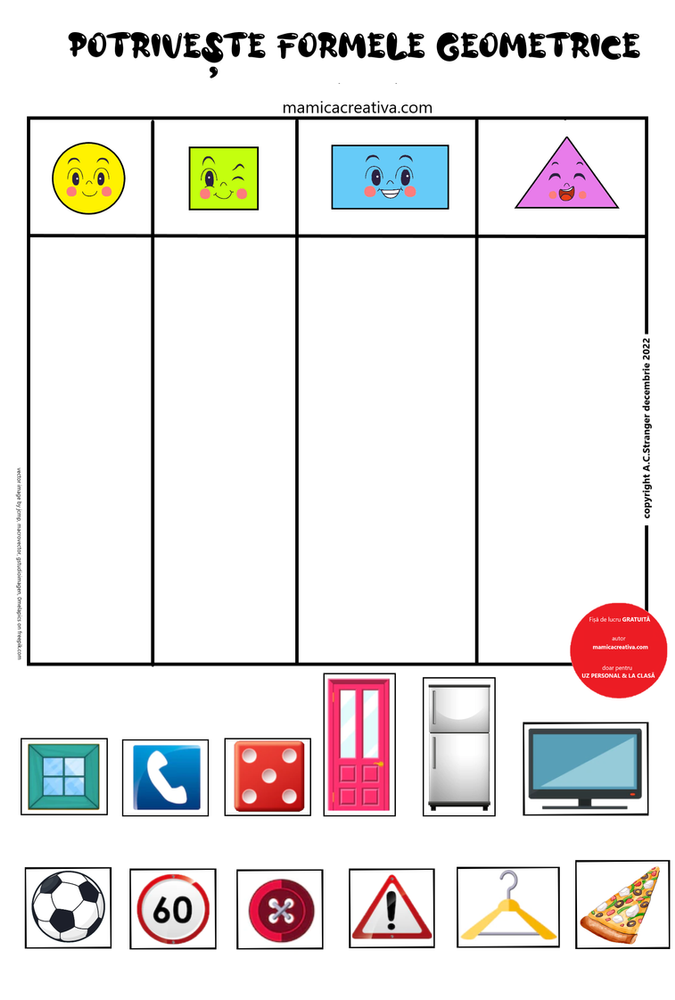 Potriveste formele geometrice