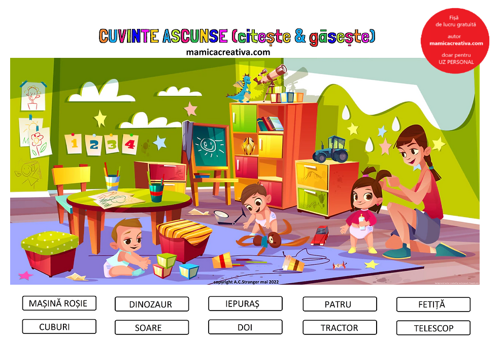 Obiecte ascunse in camera de joaca si la plaja