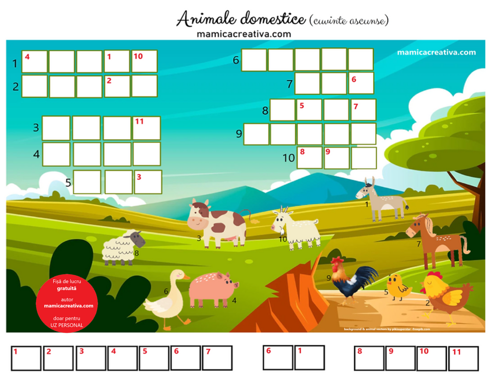 Animale domestice (rebus & cuvinte ascunse)