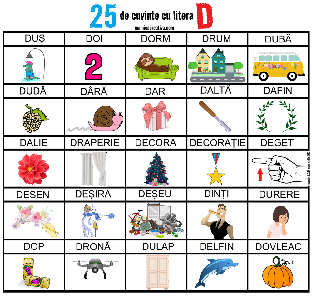 25 de cuvinte cu litera D