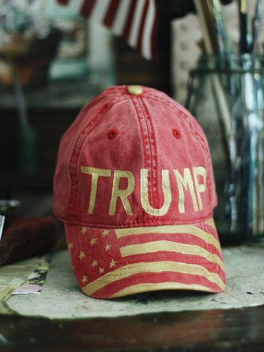 Handpainted Gold Gilded TRUMP Hat | Ameliapolderart
