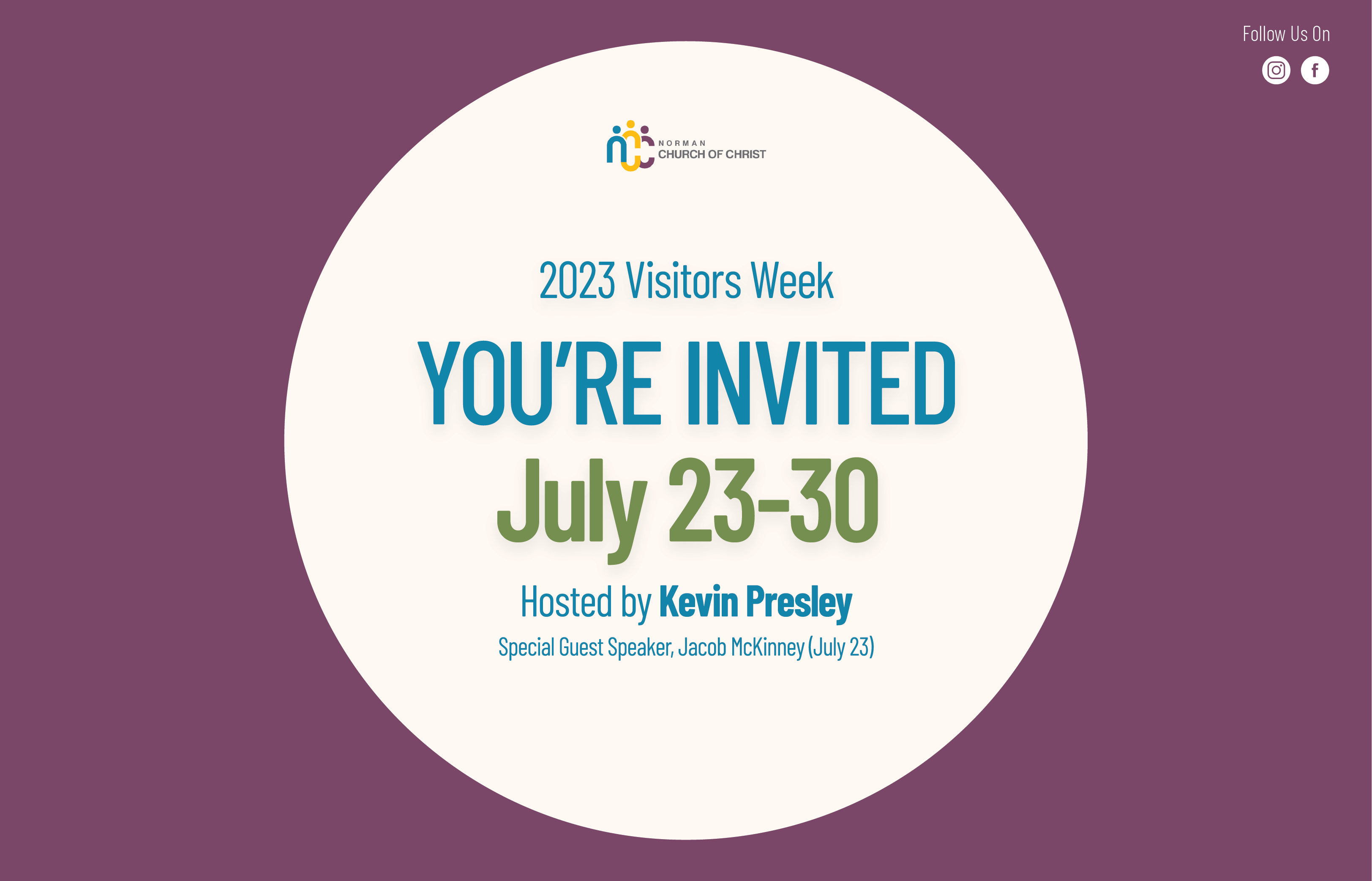 Visitors Week 2023 | Norman Church of Christ