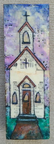 Hymnal Original Church Mini Painting (3x9) | Lisa Tarplee Art