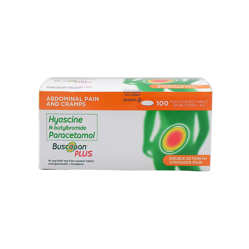 Buscopan Plus Hyoscine Butylbromide & Paracetamol 10mg/500mg Tablet ...