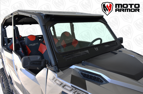 Moto Armor - Vented Full Glass Windshield for Polaris General Black ...