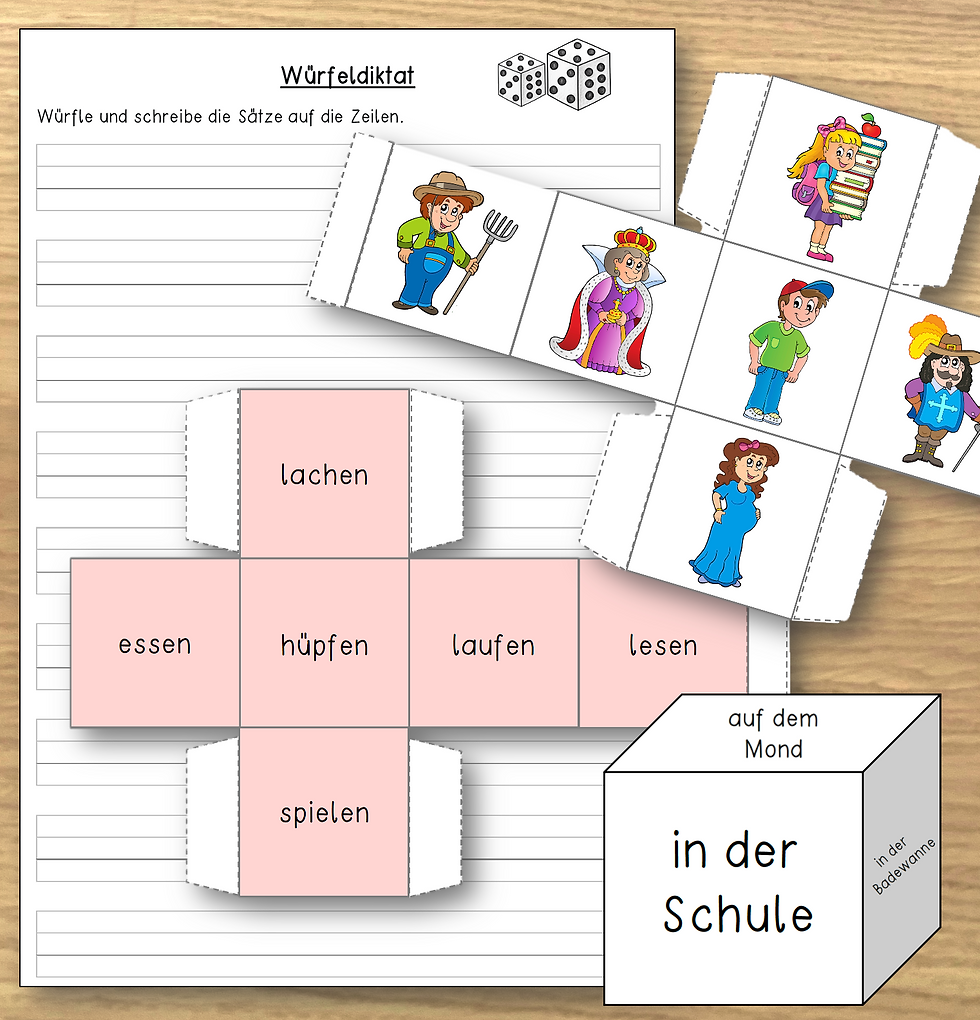 Lustige Herbstsätze würfeln + Sätze richtig stellen | SLL