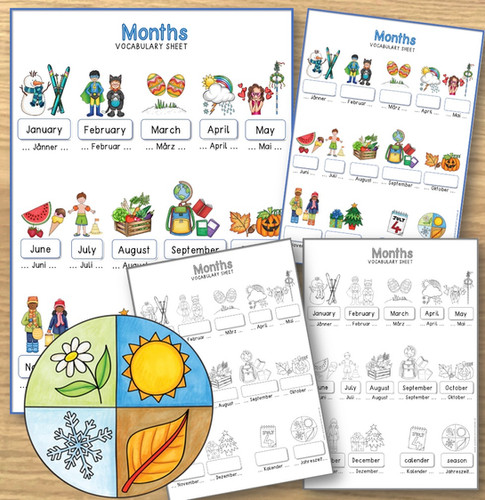 Months Vocabulary sheet | SLL