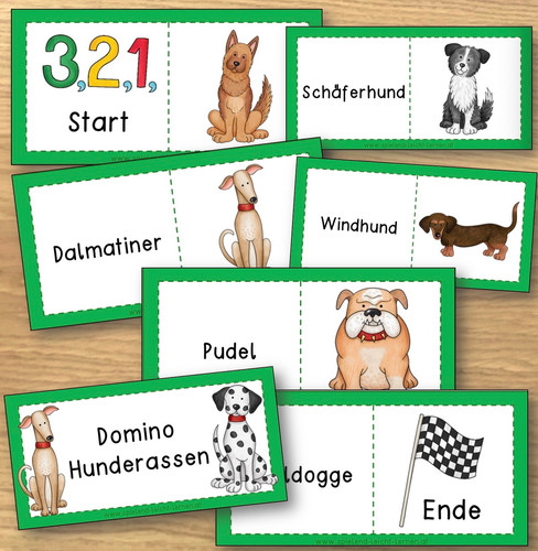 Hunderassen – Domino zum Legen oder Aufkleben | SLL