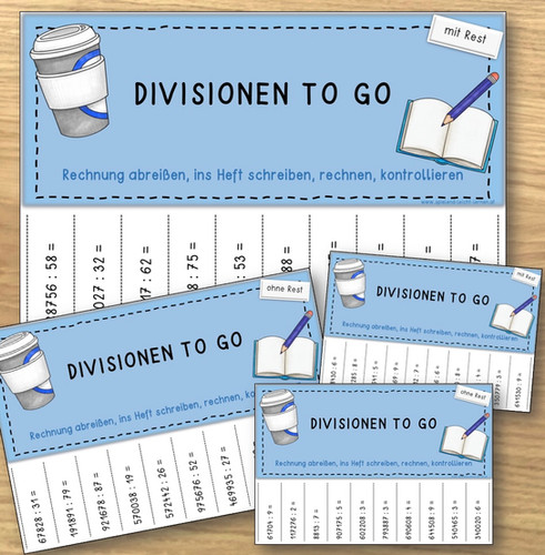 Dividieren ein- und zweistellig mit und ohne Rest (Divisionen to go) | SLL