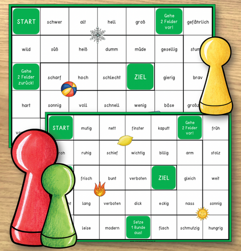 Adjektive und ihre Gegenteile – Brettspiel | SLL