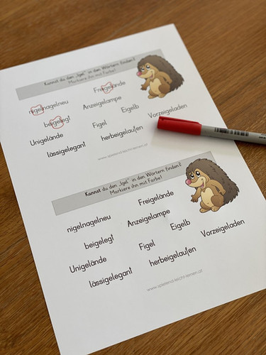 Finde den "Igel" im Wort | SLL