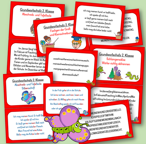 Abschreibkartei zum Grundwortschatz der 2. Klasse | SLL