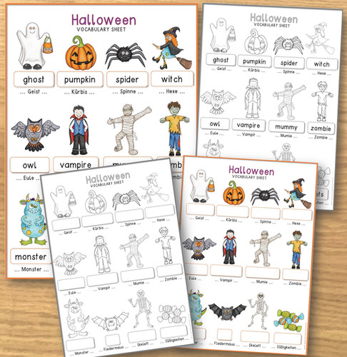 Halloween Vocabulary sheet | SLL