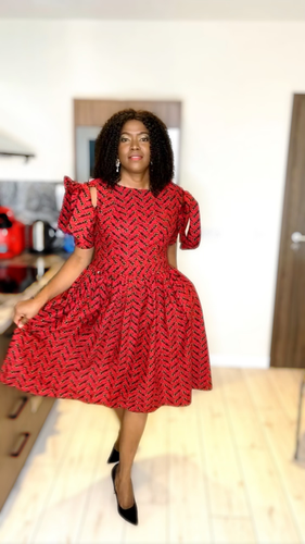 African Print Fit and Flare Dress - Imisi | Fle Clothing