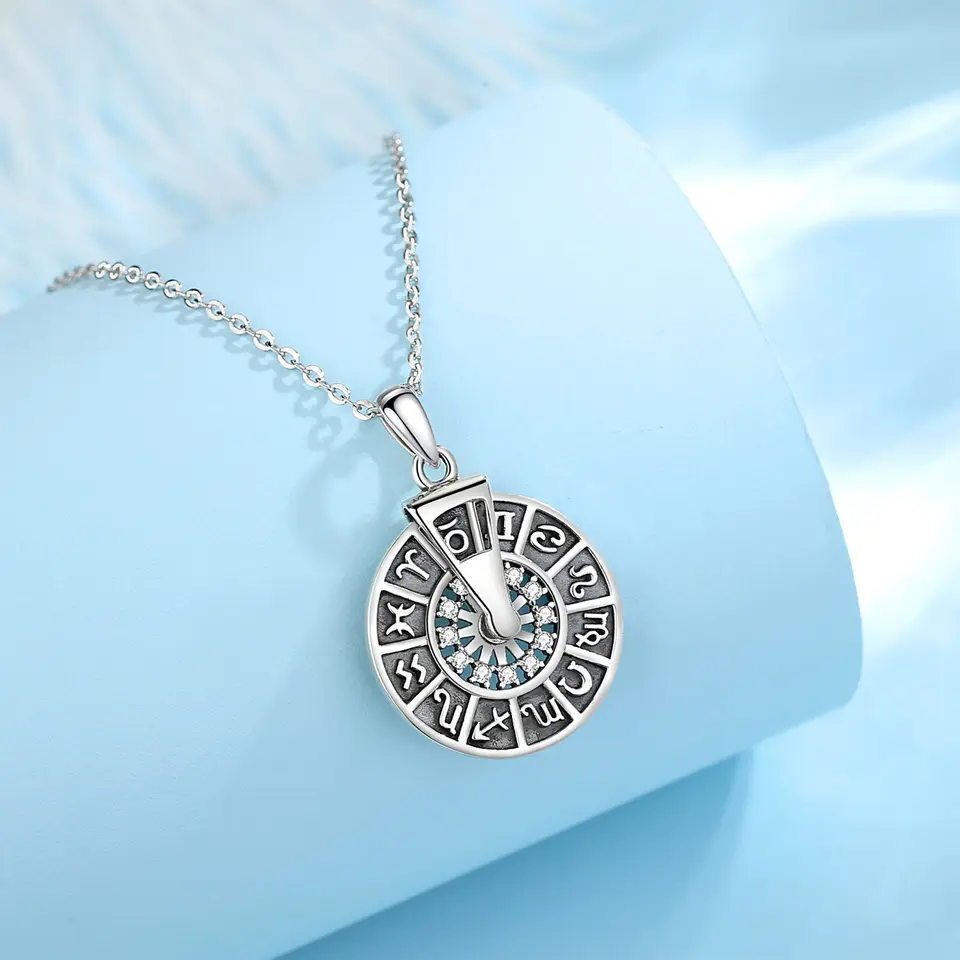 Zodiac Wheel Astrology Pendant Necklace | 925 Silver – The Natural Life ...