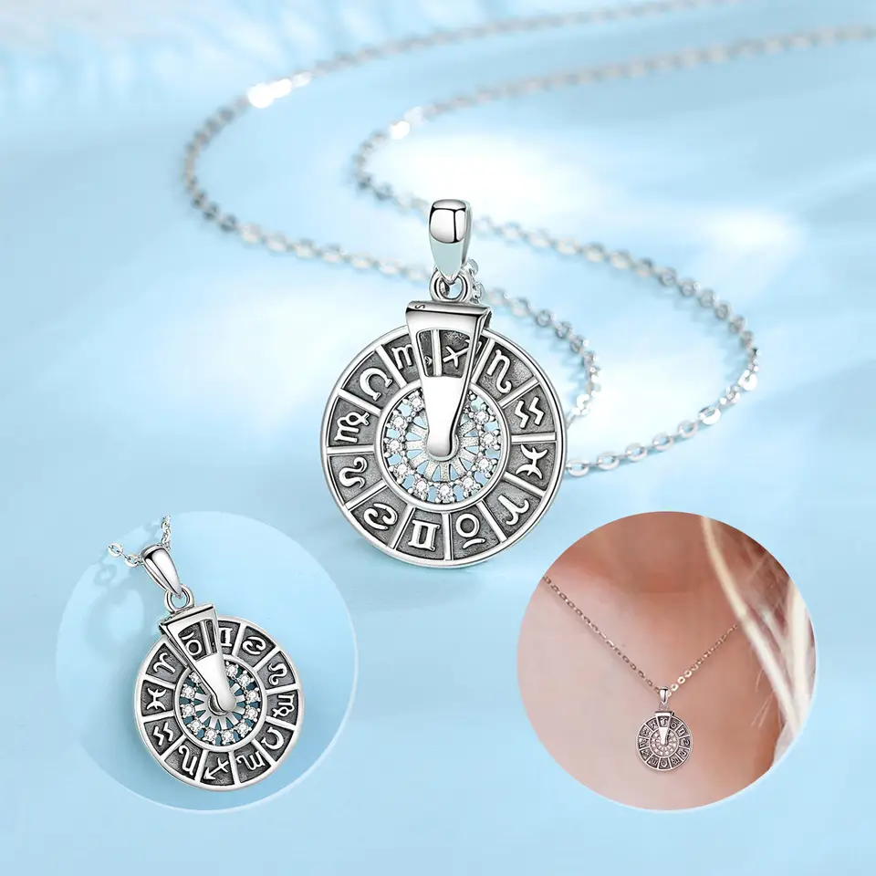 Zodiac Wheel Astrology Pendant Necklace | 925 Silver – The Natural Life ...