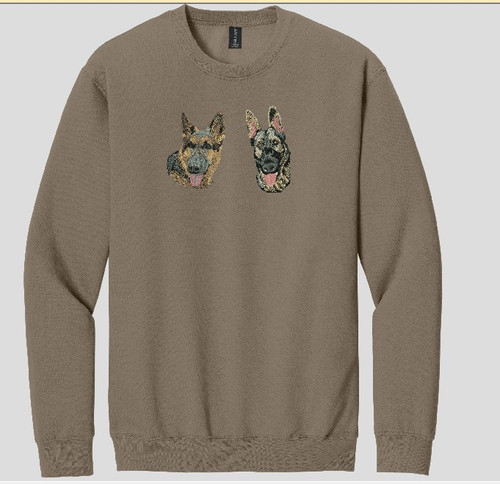 Custom Pet Portrait Crew Neck Sweatshirt | Elevated Embroidery
