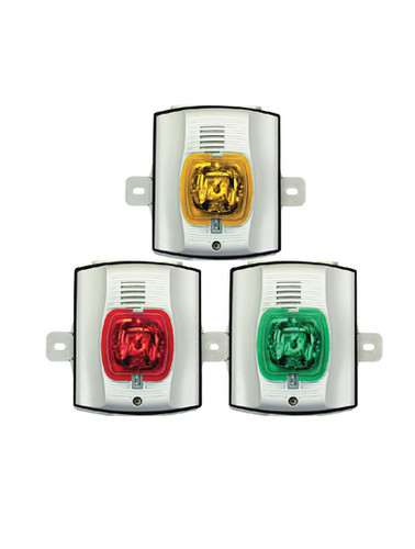 Horn/Strobe 24 VDC, white body, amber lens, with weather proof mounting ...