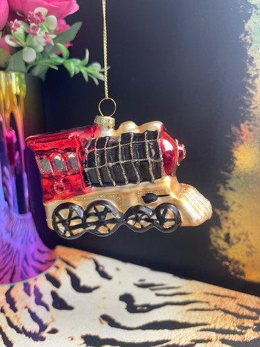 Glass Train Christmas Bauble 10cm | The Lilly Pad