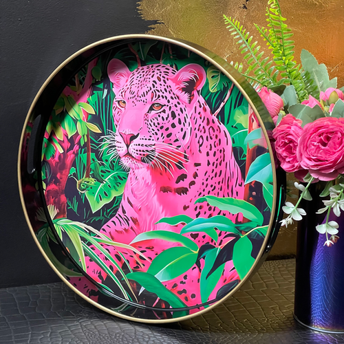 Fabulous Pink Leopard Serving Tray 33cm | The Lilly Pad