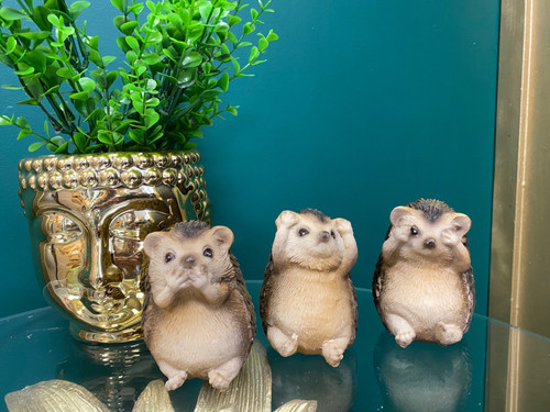 Set of 3 Hedgehog Ornaments Hear Speak See No Evil | The Lilly Pad