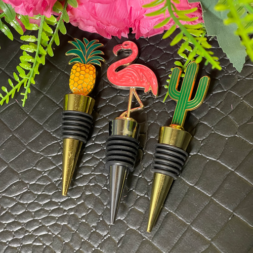 Pink Flamingo Cactus or Pineapple Bottle Stopper 12cm | The Lilly Pad