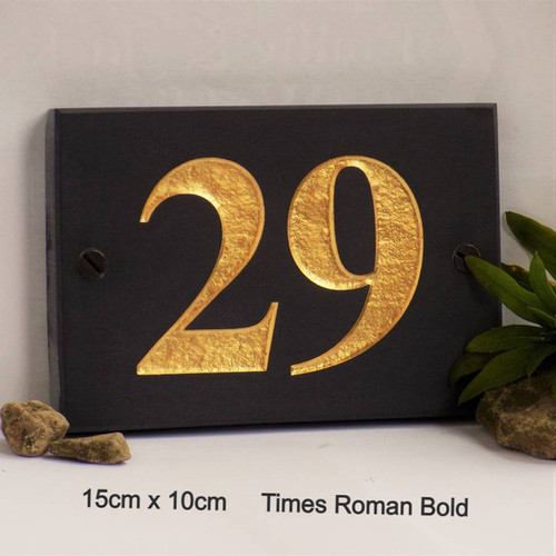Gold Leaf Slate House Sign Numbers from £28.50 | England Signs