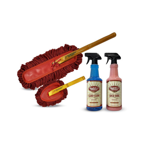 Golden Shine Daily Maintenance Detailing Kit with Dusters and Cleaners ...