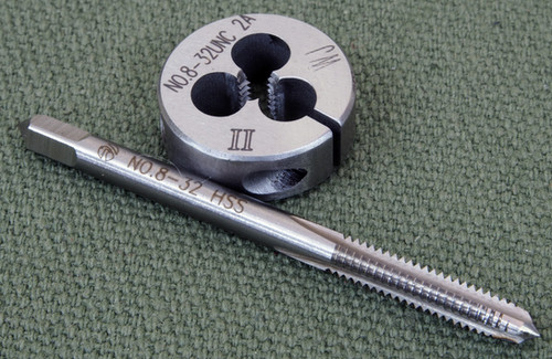 8-32 Tap & split Die set for making or repairing cleaning rod or jag ...