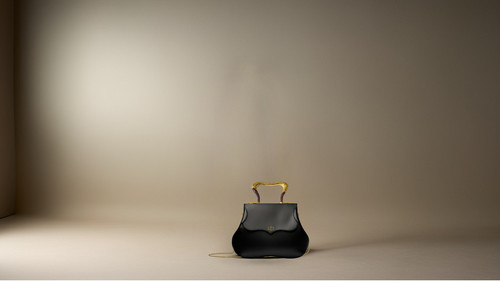Anya by Kāli India | Sculptural Mini Bag in Brass & Leather ...