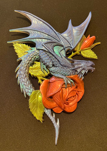 Dragon with Rose | Moonlit Creations
