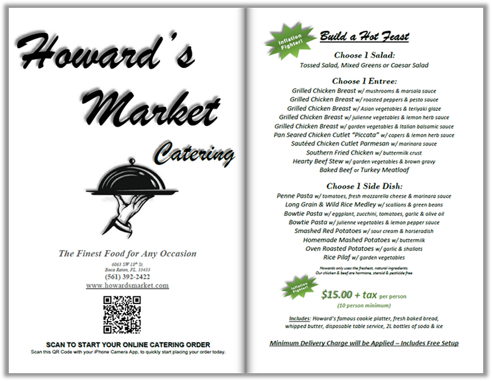 Catering Menu (Lunch Feasts) | Howard's Market