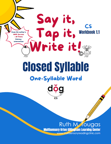 Say it, Tap it, Write it! Vowel Consonant Closed Syllable Workbook 1.1. ...