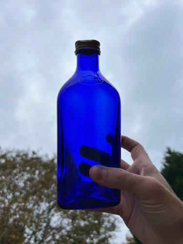 Rare Vintage Cobalt Blue Norwich Medicine Bottle, Triangle Shape. Found ...