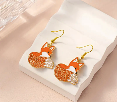 Orange Fox Earings | Saveafox