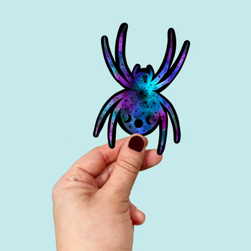 Waterproof Cosmic Black Spider Sticker | songbirdartistry