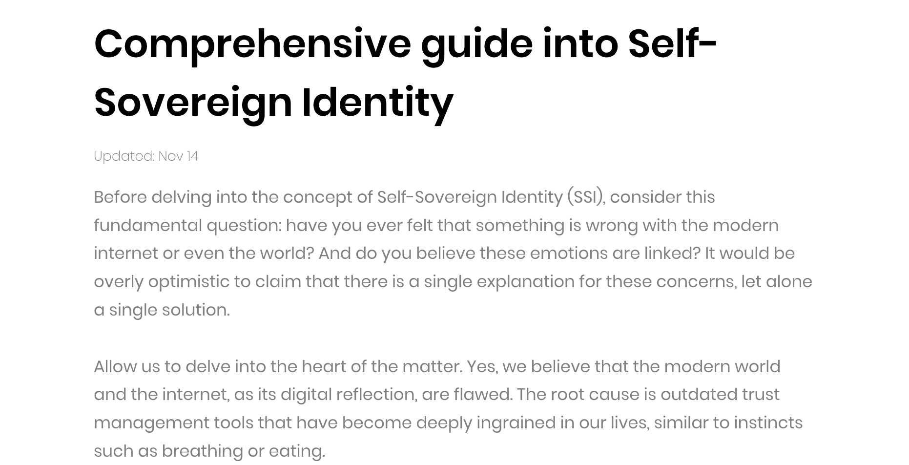 Comprehensive guide into Self-Sovereign Identity