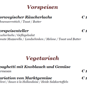 Speisekarte | Restaurant Graf Zepp