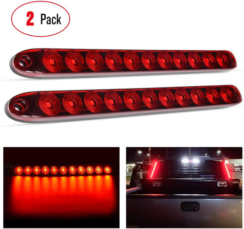 Nilight - TL-10 2PCS 16” 11 LED Red Trailer Light Bar for Park Stop ...