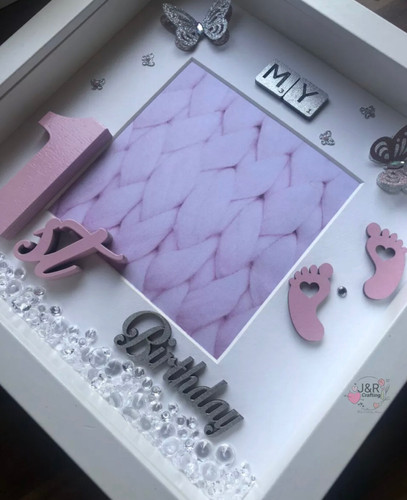 Personalised 3D Box Frame - 1st Birthday | J&R Crafting