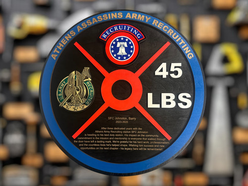 Custom Military Dumbbell Plaque | Personalized Weight Plate Gift ...