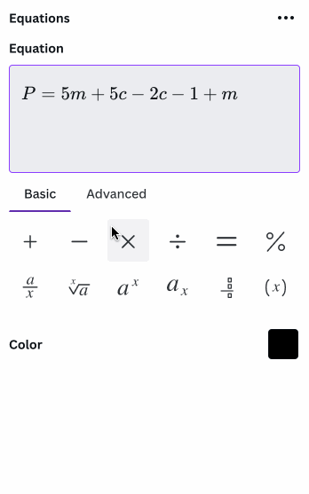Inserting Math Formulas in Canva