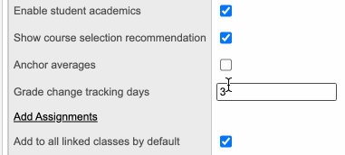 Aspen Gradebook Settings