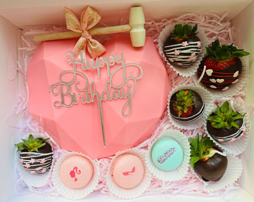 Happy gift box of mixed dessert Barbie theme | Last minute desserts
