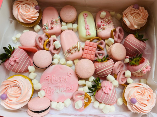 Happy Birthday gift box of mixed desserts | Last minute desserts