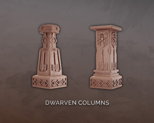 Unpainted Dwarven Columns, Gate and Watcher Set | Jlap Creations