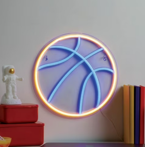 Pop Art Basketball LED Neon Effect Wall Sign by Merkury Innovations ...