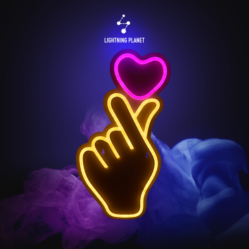 Finger Heart USB neon light | Lightning Planet